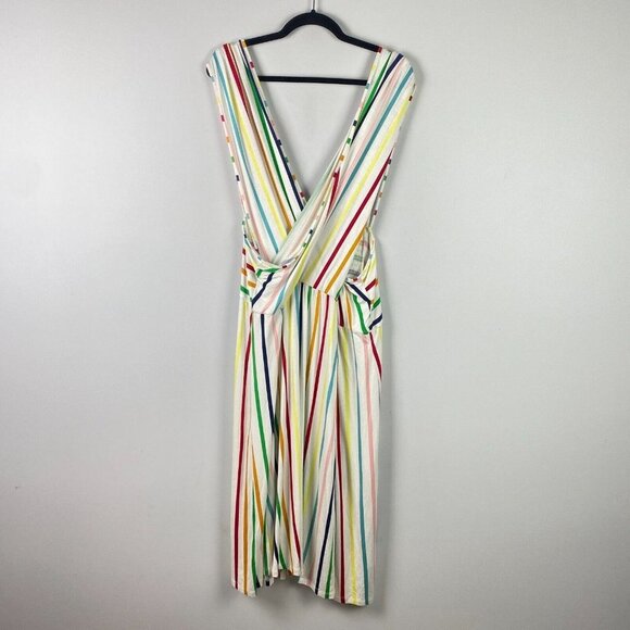 Modcloth | Dresses | Modcloth Rainbow Striped Midi Dress 3x Smocked ...